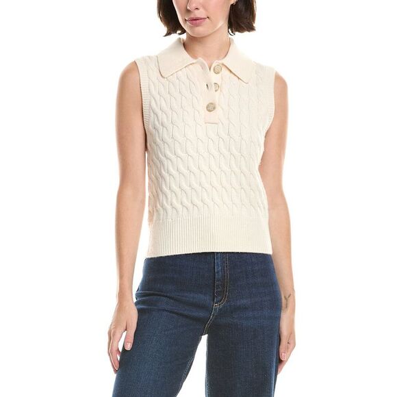 Frame Denim | Sweaters | Frame Denim Womens The Cable Knit Polo Vest ...